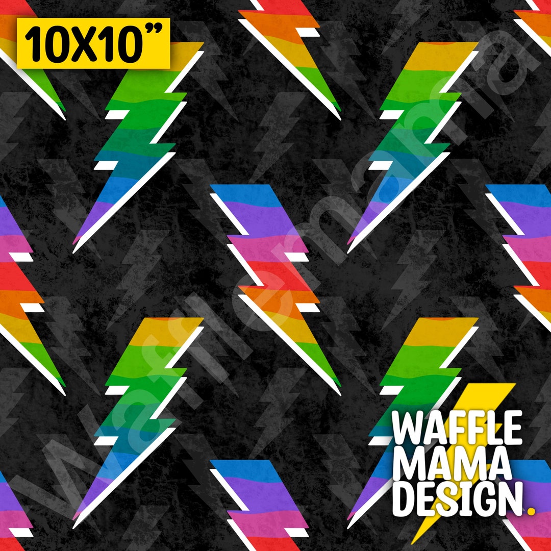 Non Exclusive Set of 5 Rainbow Bolts Seamless Pattern - 5 Colourways ...