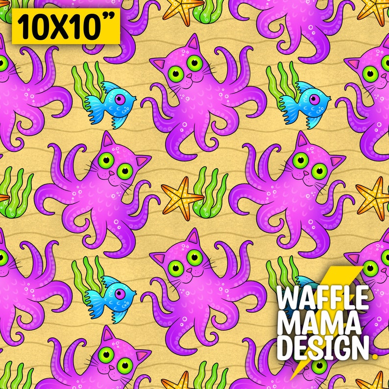 Non Exclusive - Octo-cat Seamless Pattern and Matching PNG, Digital ...