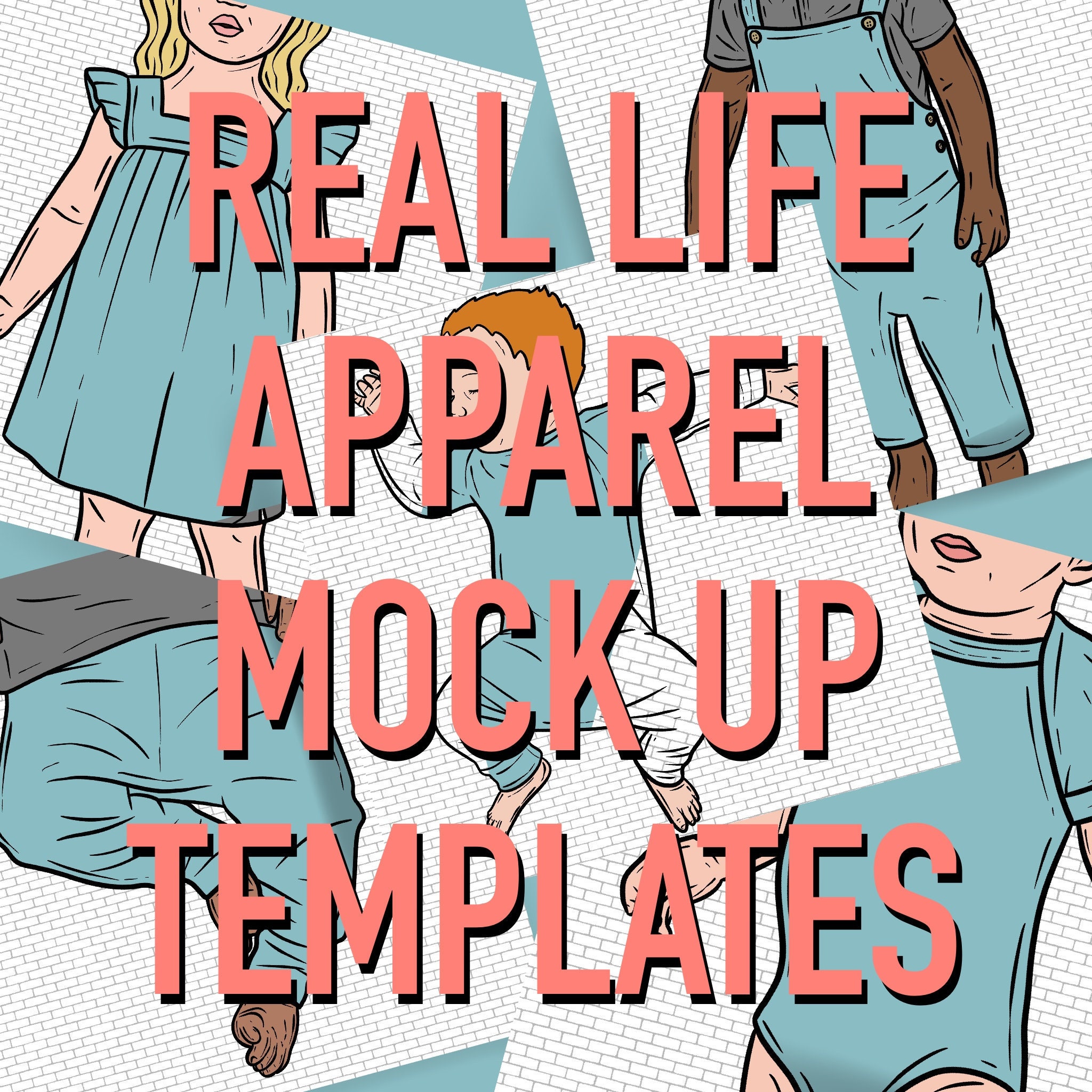 Set of 5 Real Life Style Mock up Baby/toddler Clothing Templates - PNG ...