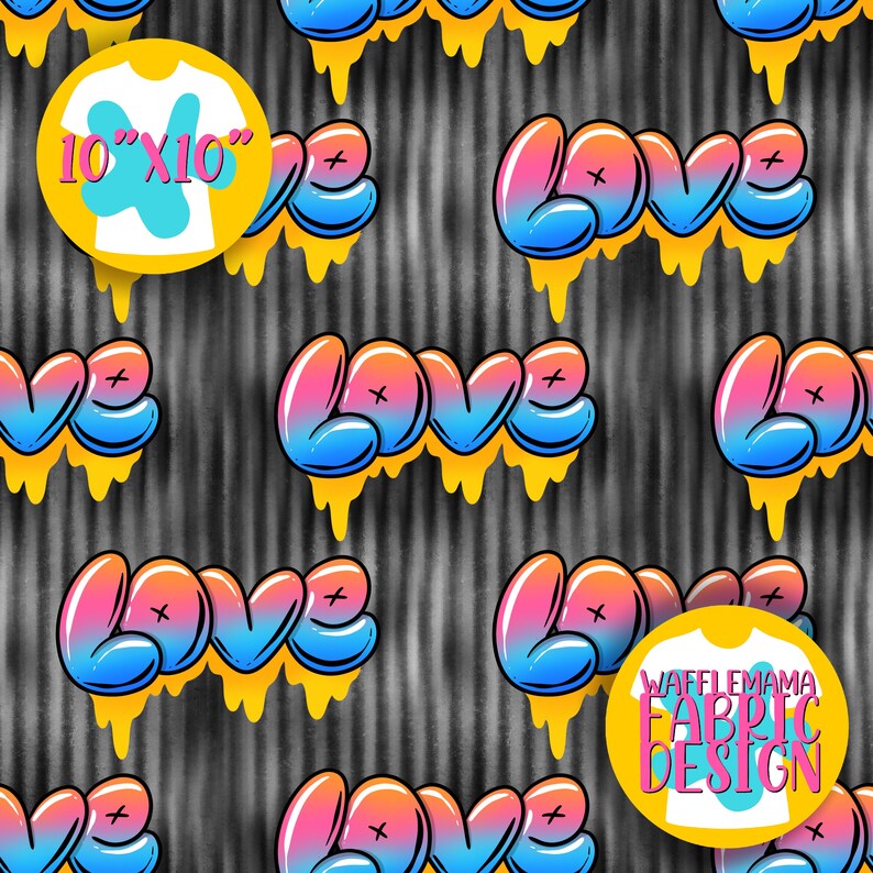 3 Cool Graff Love Designs Non Exclusive Seamless Pattern 3 - Etsy