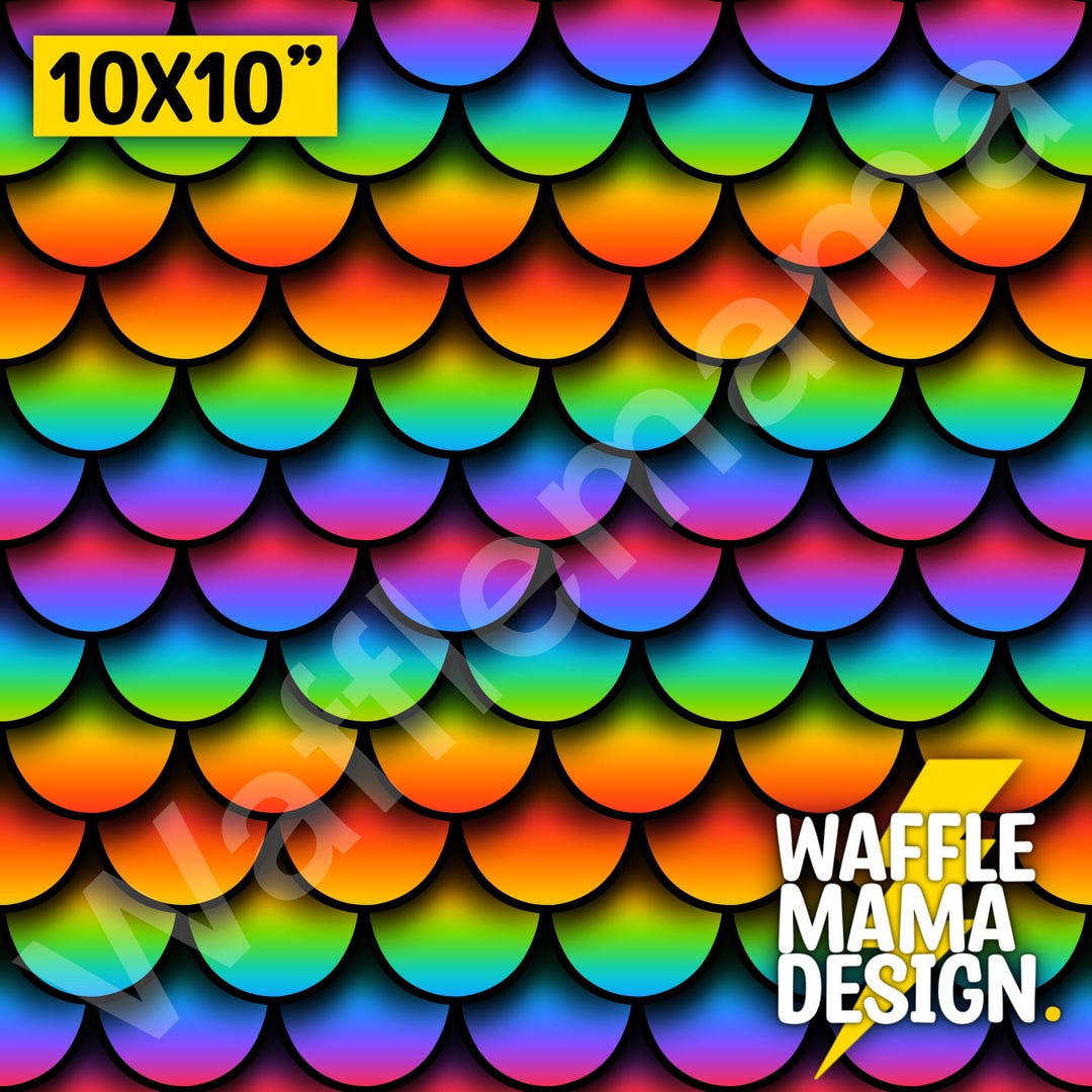 Non Exclusive - Rainbow Dragon Scales -seamless Pattern, Digital File ...