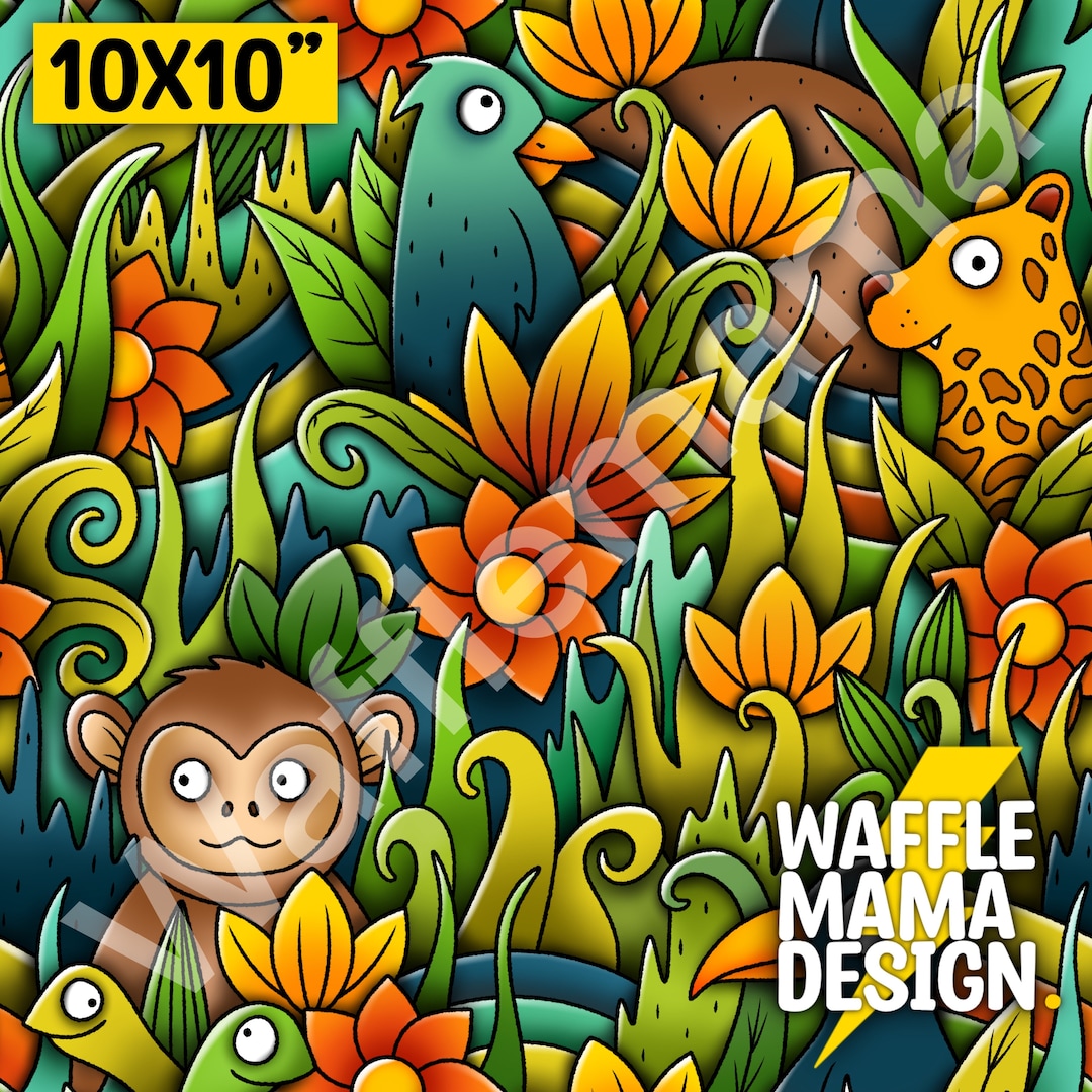 Non Exclusive - Monkey Jungle -seamless Pattern, Digital File for ...