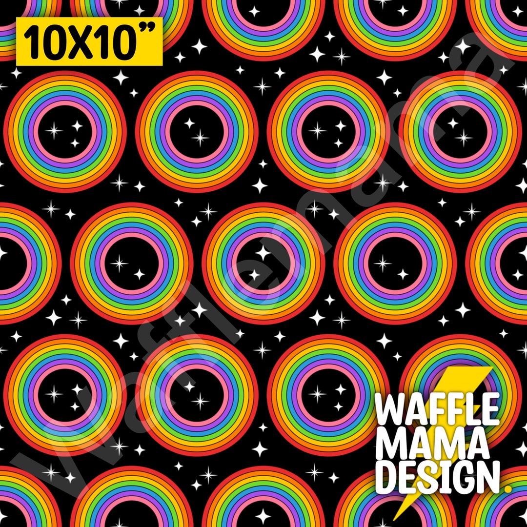 Non Exclusive - RAINBOW RINGS -seamless Pattern, Digital File for ...