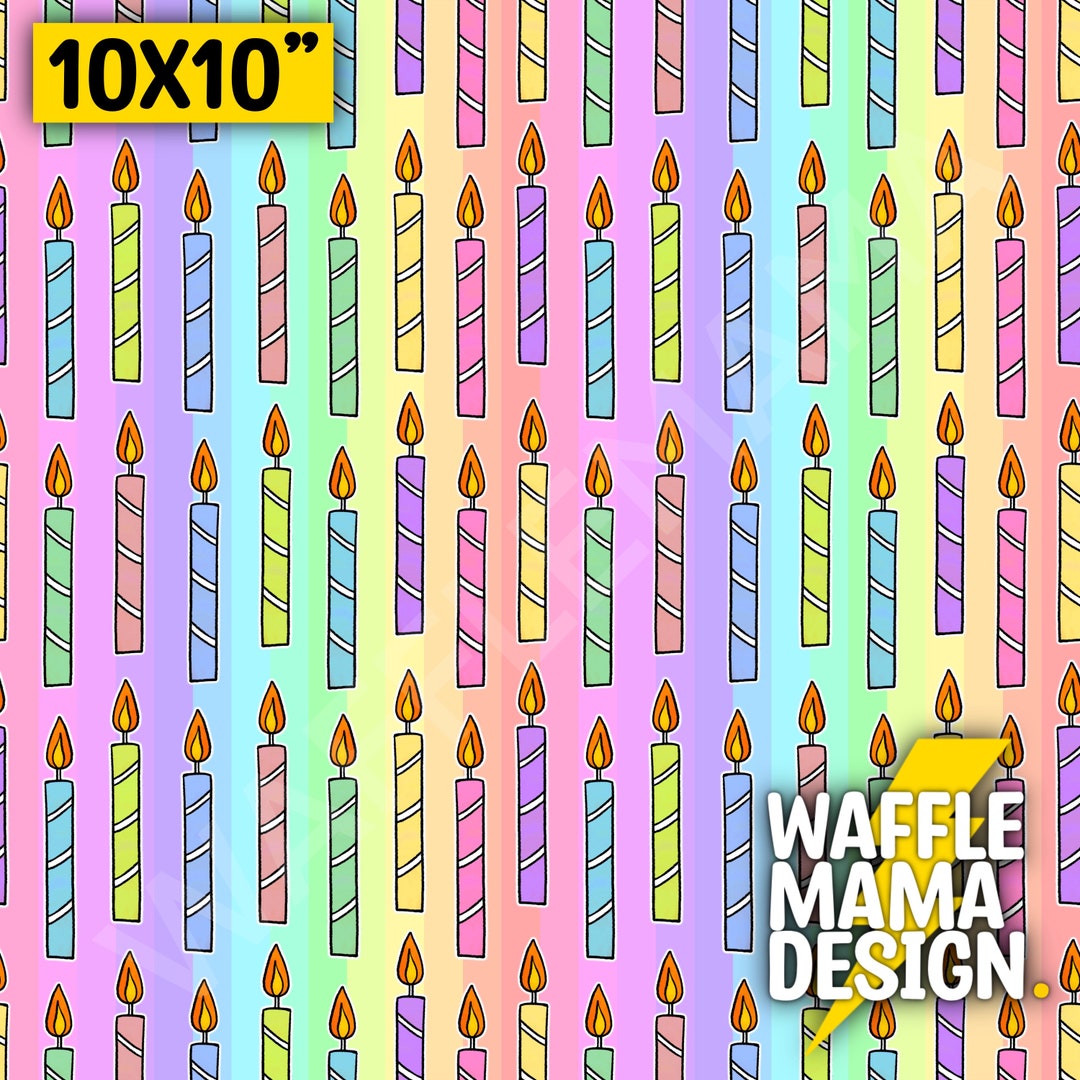 Non Exclusive Set of 5 Birthday Candles, Seamless Pattern - 5 ...