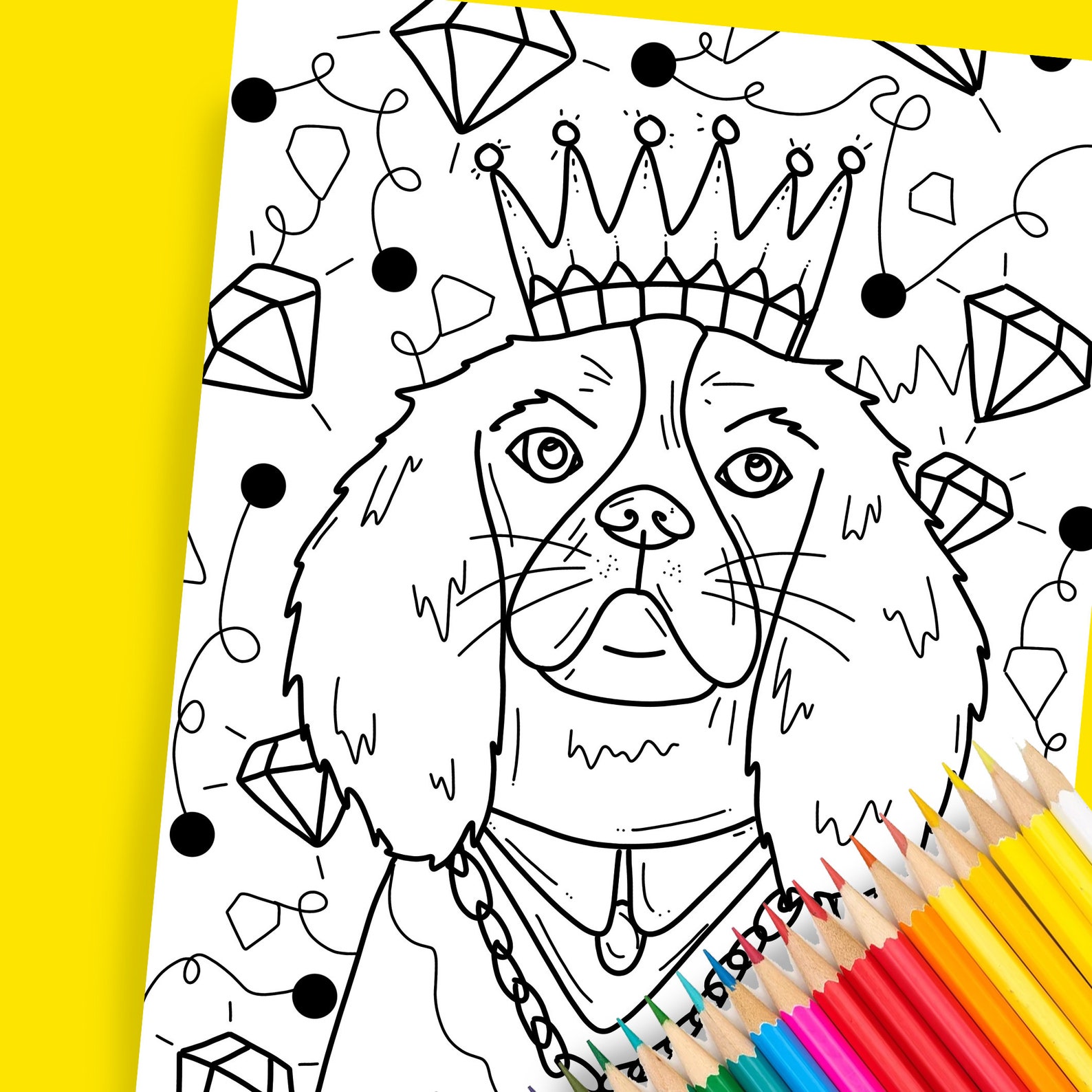 Five Dog Themed Colouring Sheet printables From the | Etsy