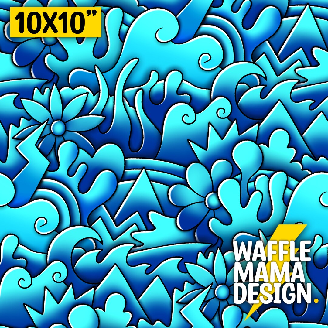 Set of 5 Wave Doodles - Non Exclusive Seamless Pattern 5 Colourways ...