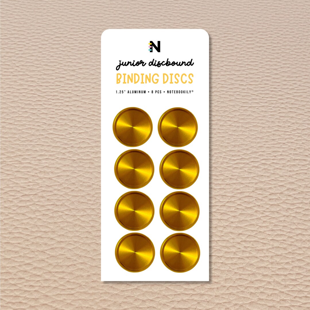 Gold Binding Discs for Discbound Notebooks 1.25 32mm Set of 8 Alumimum ...
