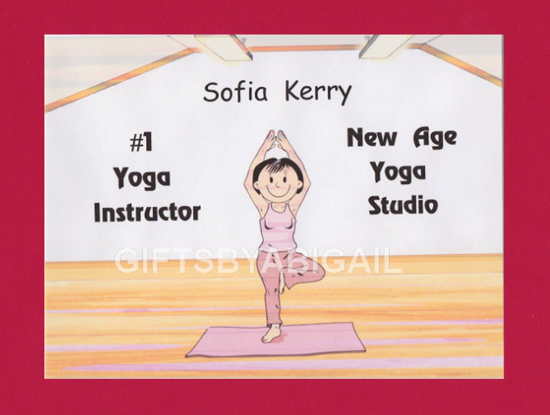 YOGA INSTRUCTOR Personalized Cartoon Picture of Person Pic Gift ...
