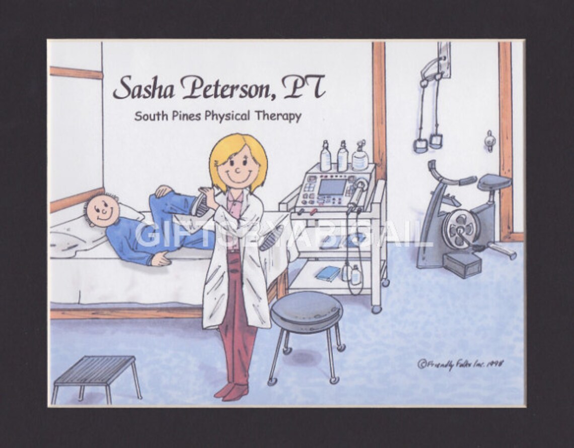 Physical Therapist Personalized Cartoon T Custom Matted Etsy
