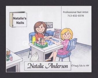 Nail Tech Cartoon - Etsy