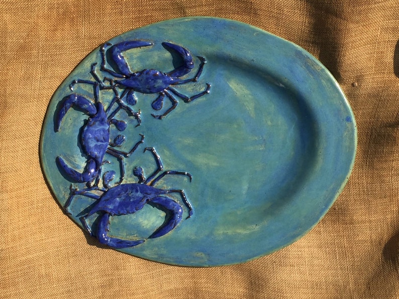 Crab Platter Stoneware - Etsy