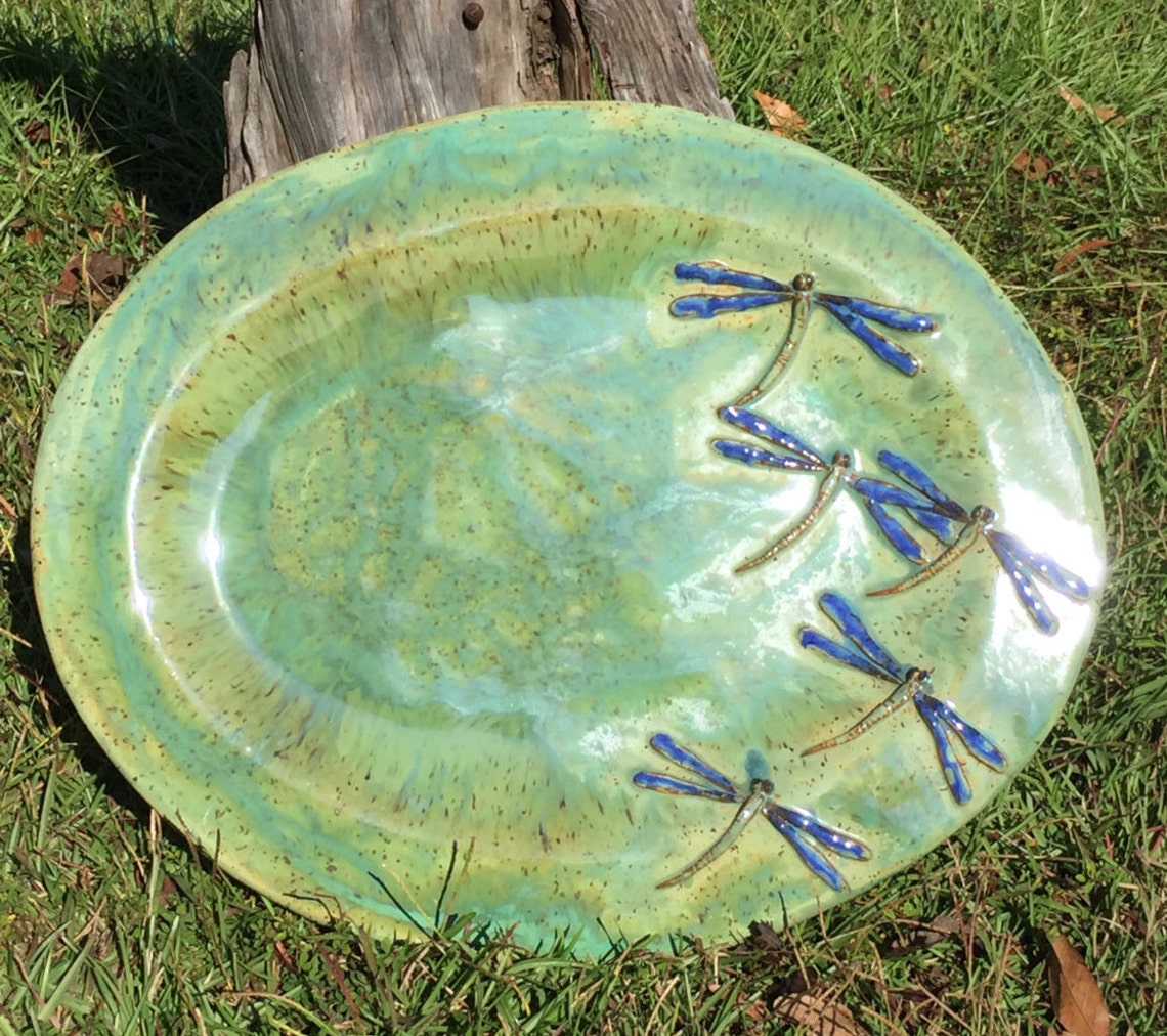 Large Dragonfly Stoneware Serving Platter - Etsy