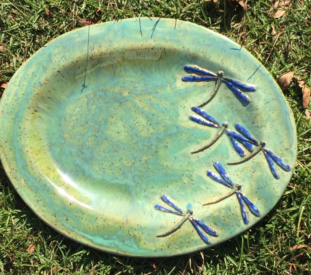 Large Dragonfly Stoneware Serving Platter - Etsy