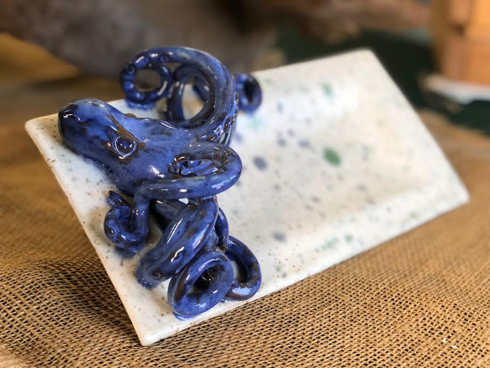 Octopus Stoneware Tray - Etsy