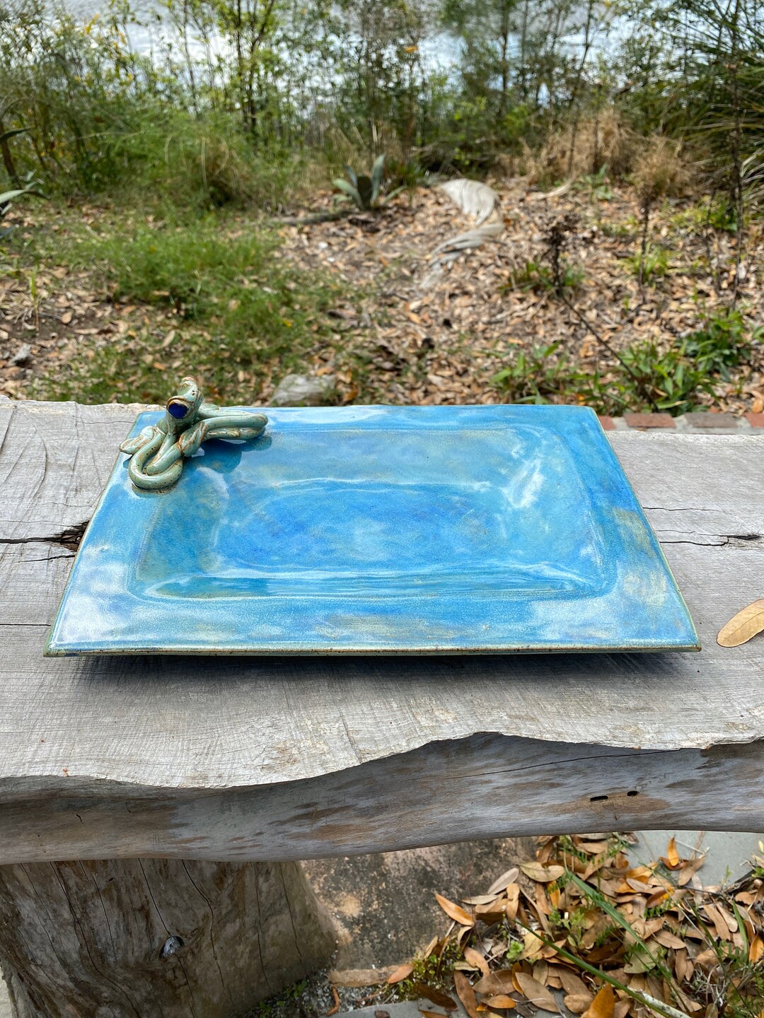 Stoneware Frog Plate - Etsy