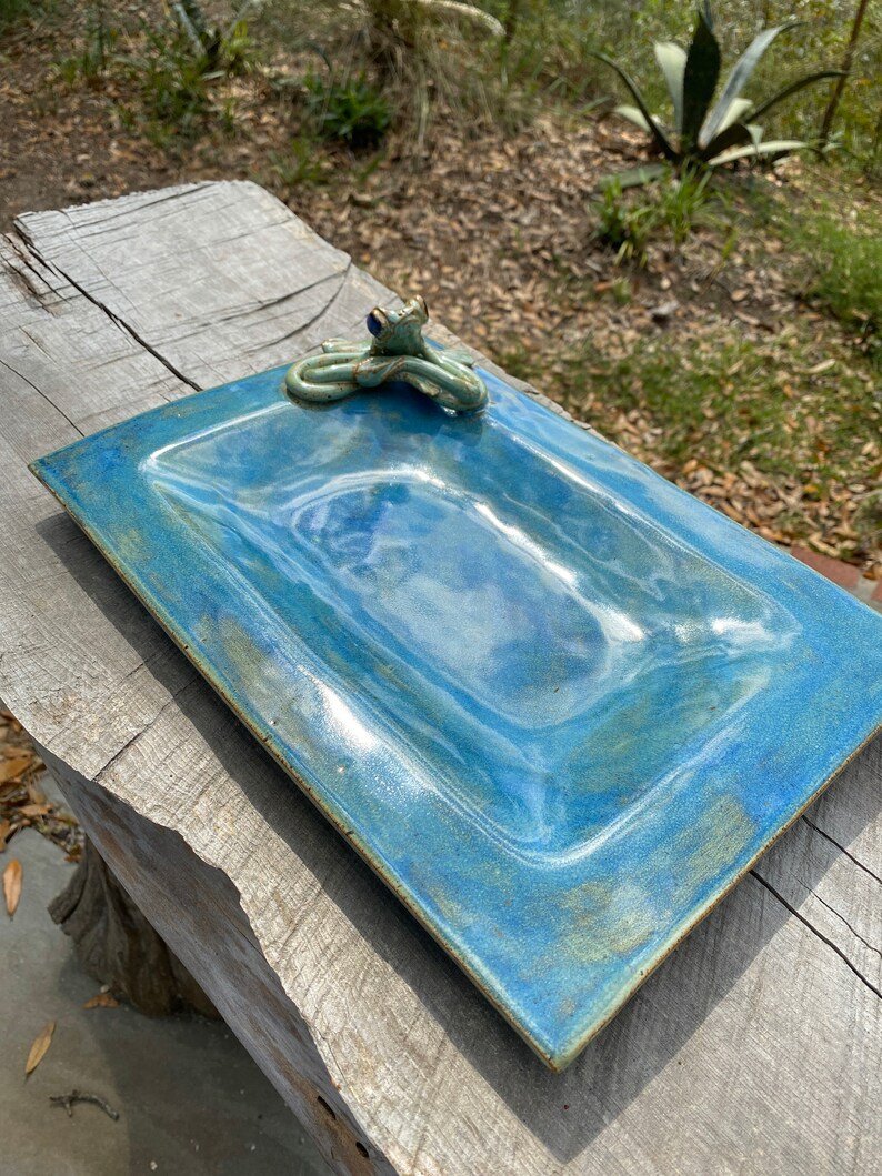 Stoneware Frog Plate - Etsy
