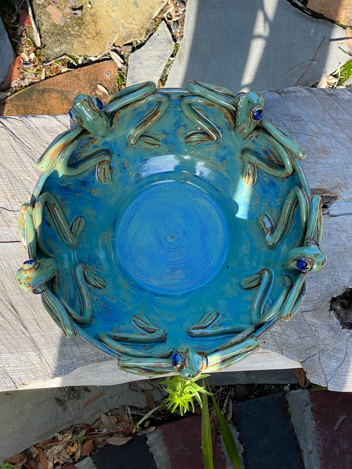 Five Frog Bowl Large Stoneware - Etsy