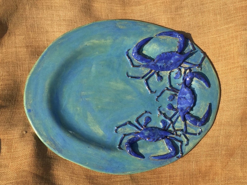 Crab Platter Stoneware - Etsy