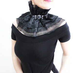 Black Detachable Ruffle Collar Unique Gifts Peter Pan Collar Black ...