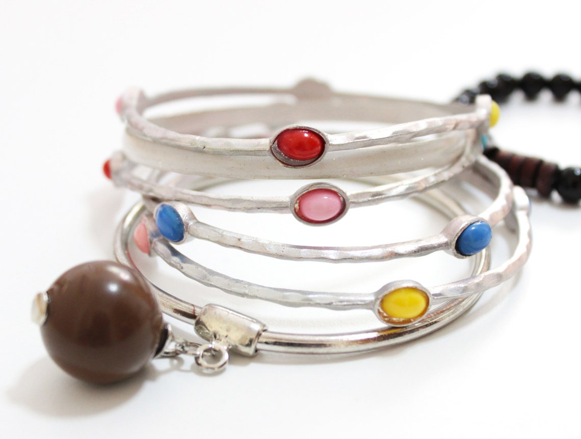 Boho Gypsy Bangle Bracelets Gypsy Bracelets Stacked Bangles - Etsy