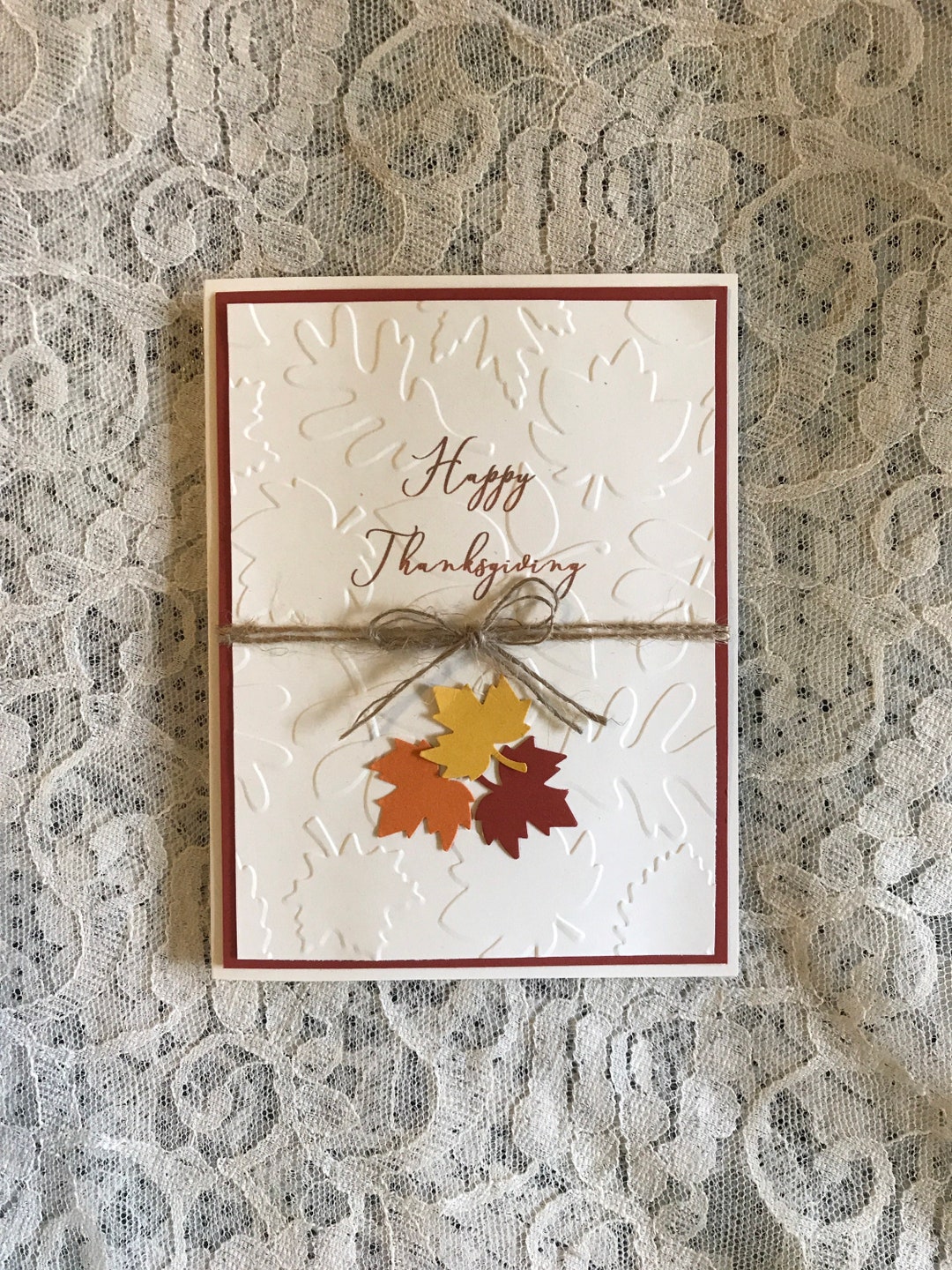 Handmade Greeting Card: Happy Thanksgiving, Thankful, Fall Leaves ...