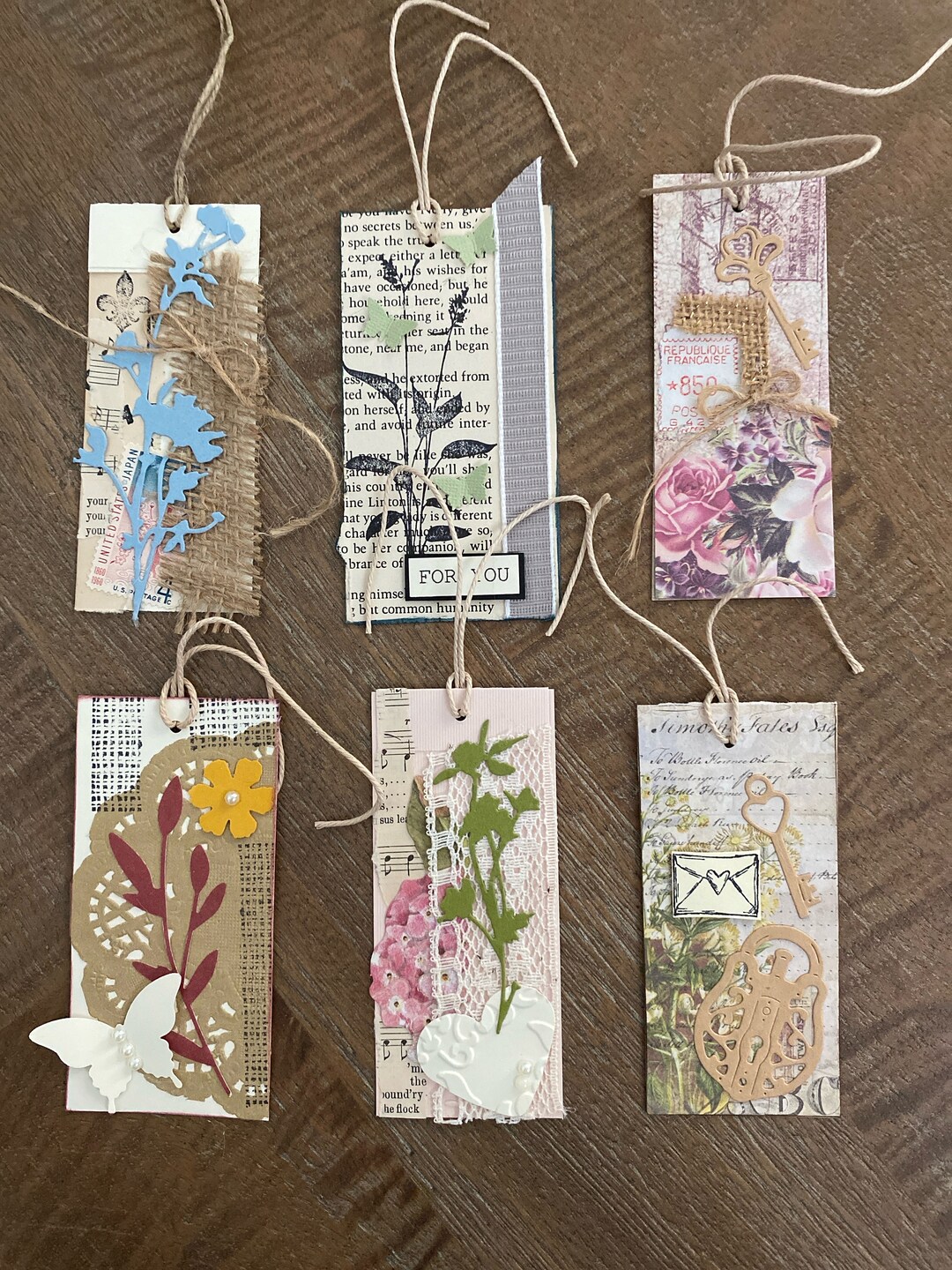Handmade Tags: 6 Vintage Looking Tags, Gift Tags, Scrapbook Tags ...