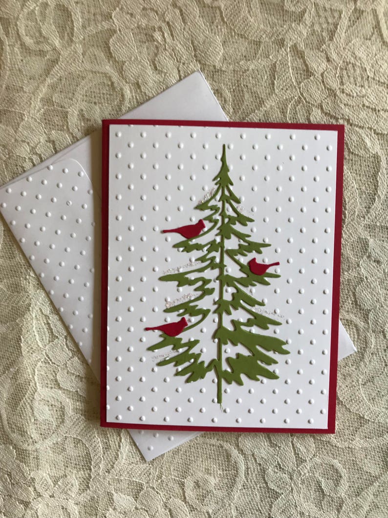 Handmade Greeting Card: Christmas Tree Christmas Card | Etsy