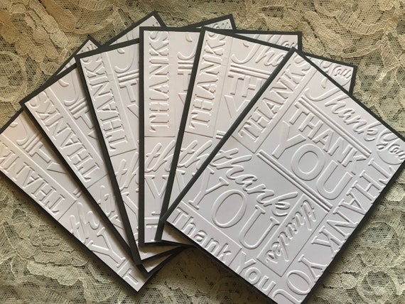 Set of 6 Thank You Cards Masculine Thank You Cards Black and - Etsy