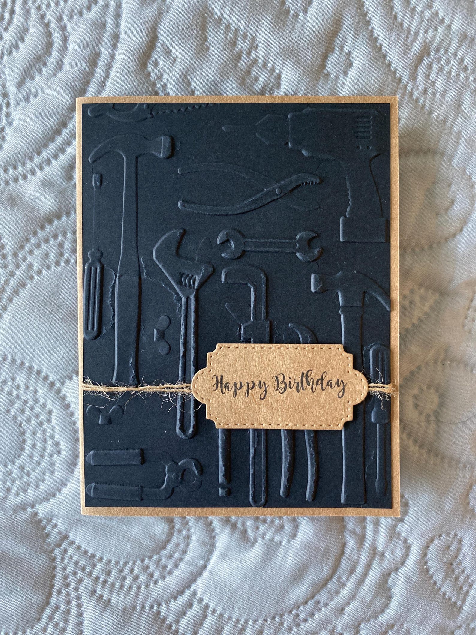 Handmade Handyman Birthday Card: Tools Embossed Card - Etsy