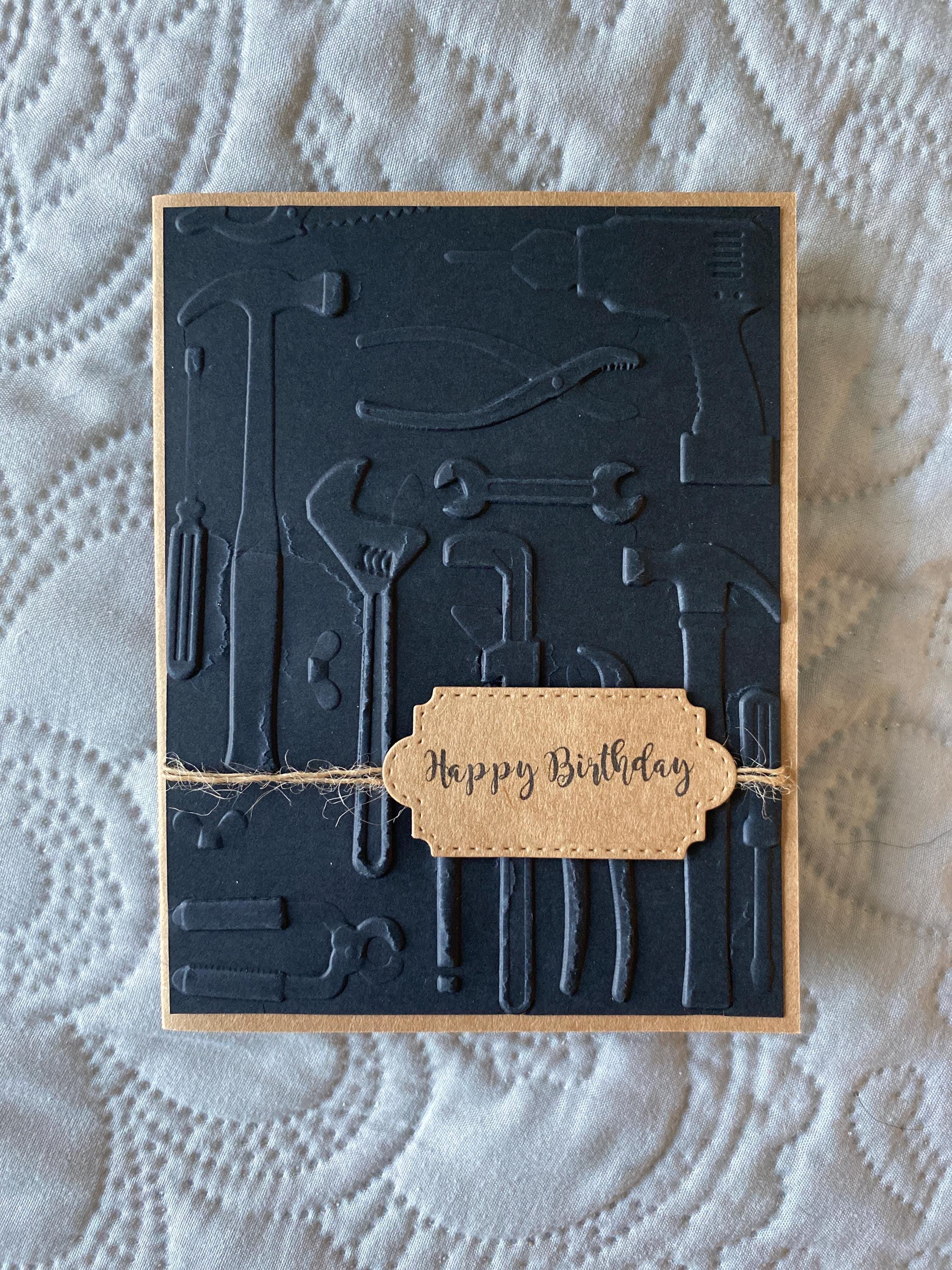 Handmade Handyman Birthday Card: Tools Embossed Card - Etsy