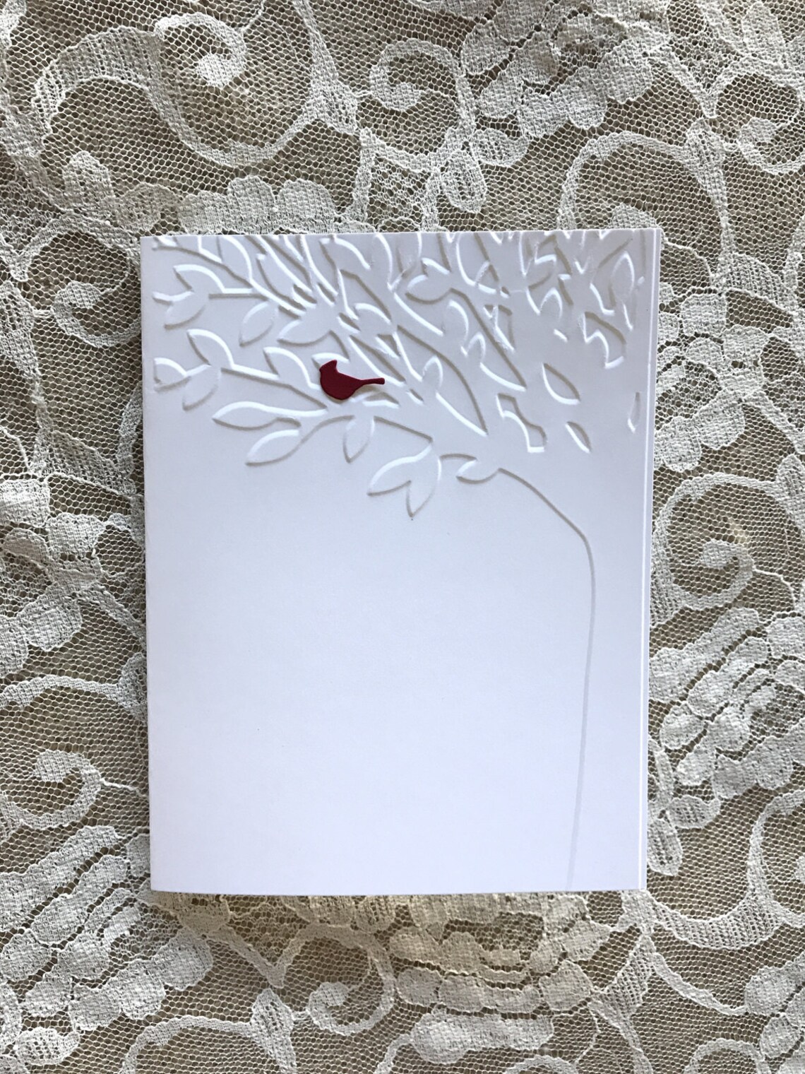Greeting Card Handmade: 6 Tree Embossed Cards With Liners - Etsy