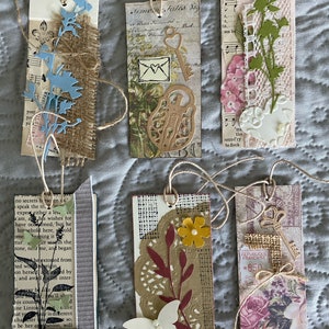 Handmade Tags: 6 Vintage Looking Tags, Gift Tags, Scrapbook Tags ...