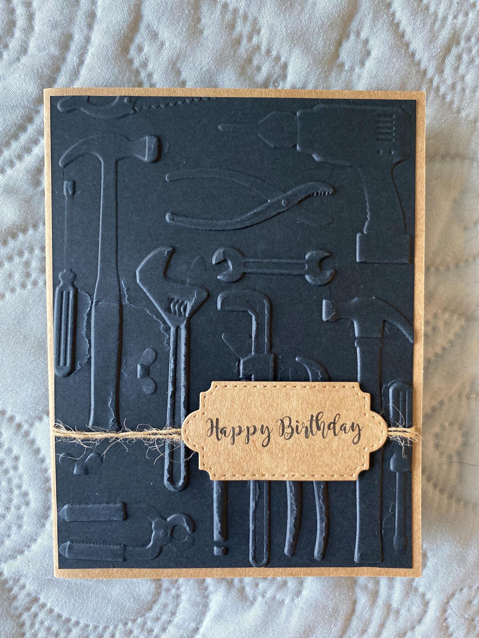 Handmade Handyman Birthday Card: Tools Embossed Card - Etsy