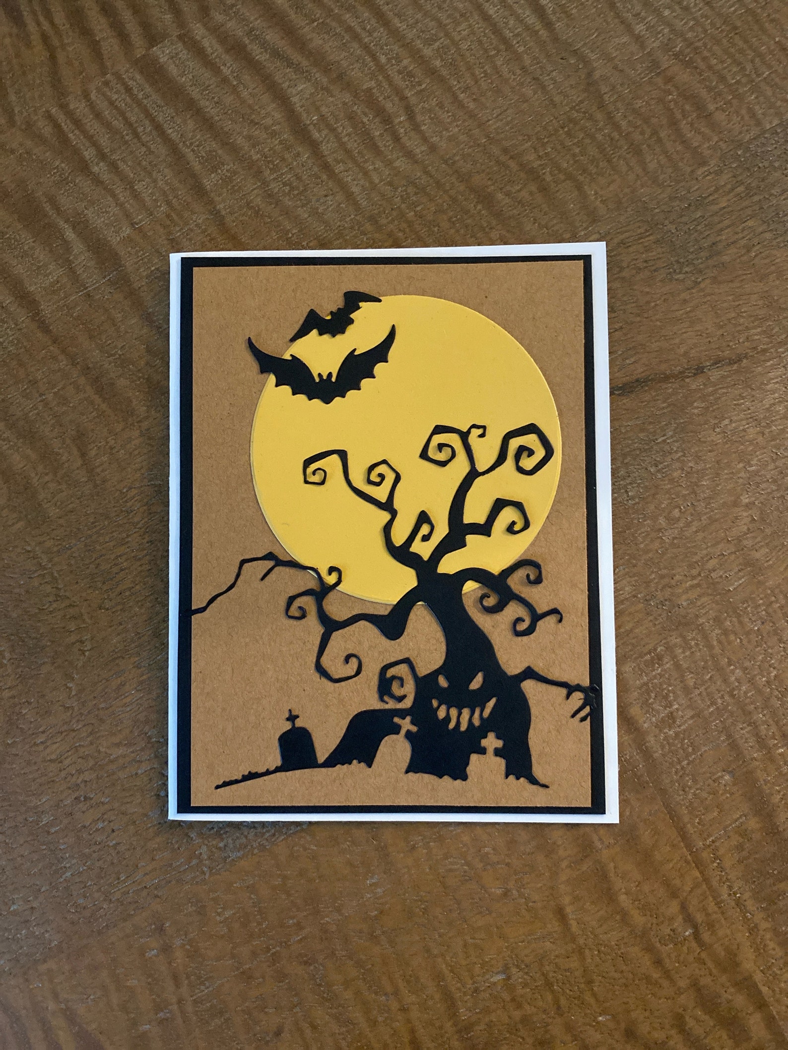 Handmade Halloween Card. A Dark and Scary Night. Haunted Tree, Fool ...