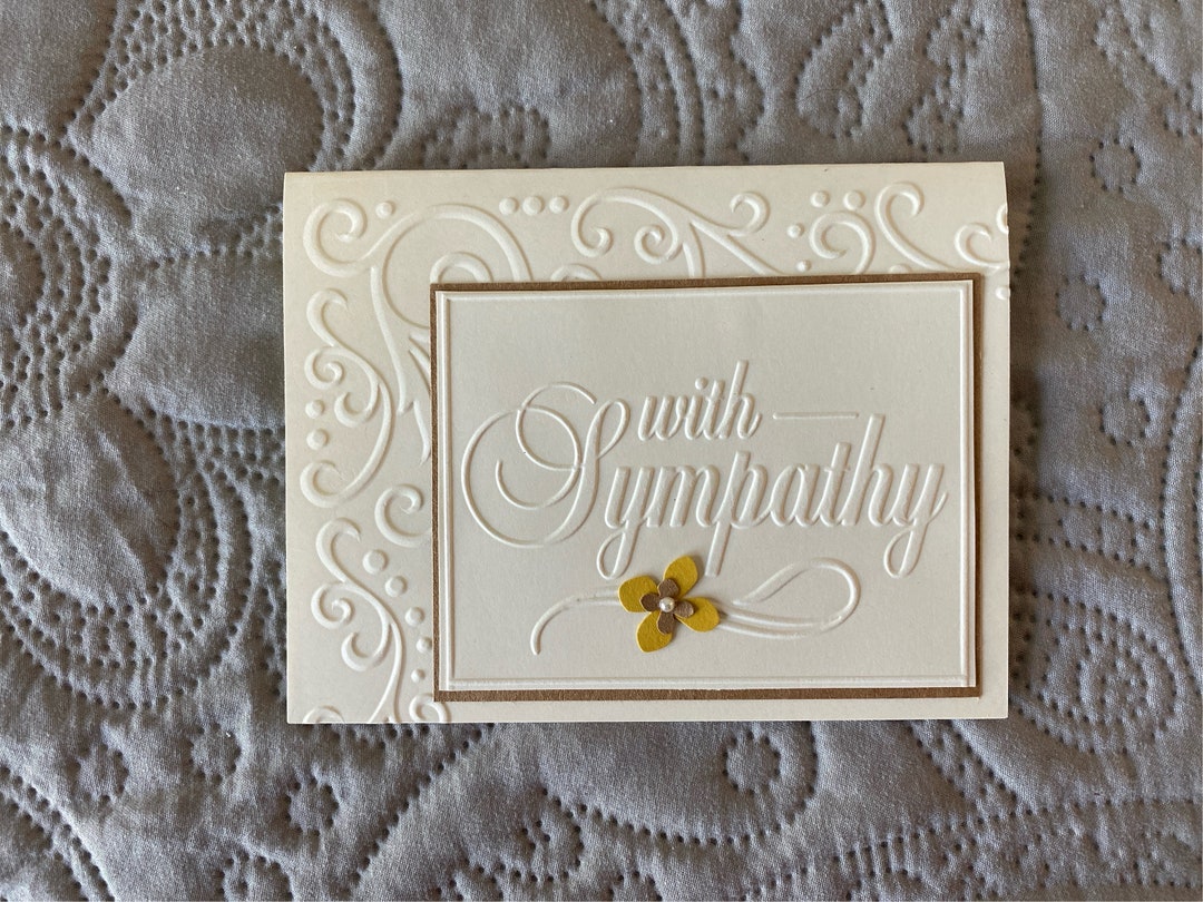 Greeting Card Handmade: Elegant Embossed Sympathy Card. Minimalist ...