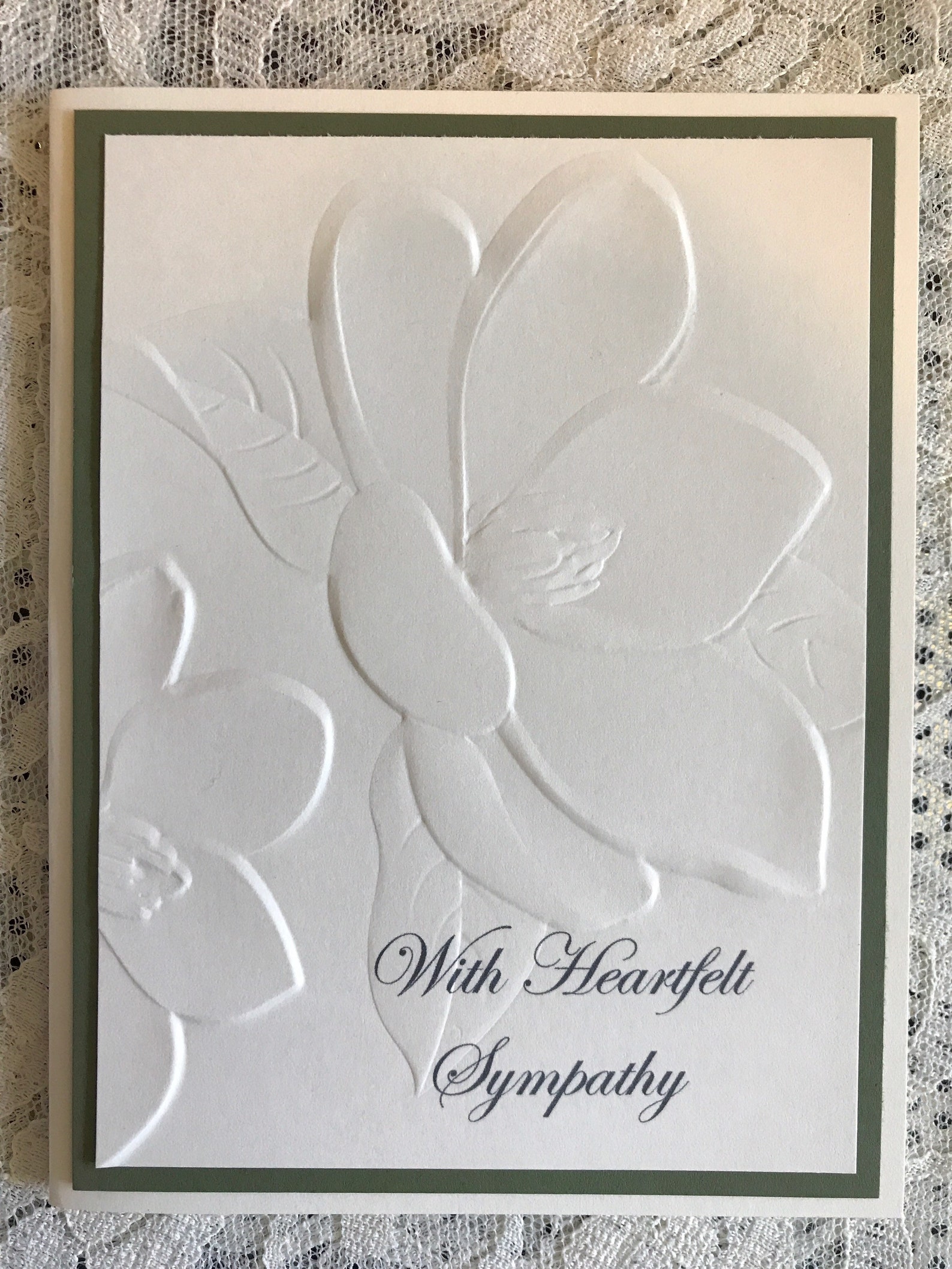 Greeting Card Handmade: Sympathy Card Embossed Sympathy - Etsy