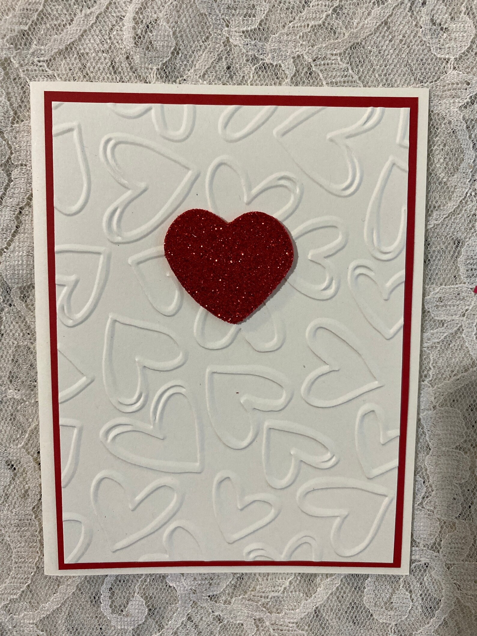 Greeting Cards Handmade Set of 4 Valentines Red and White - Etsy