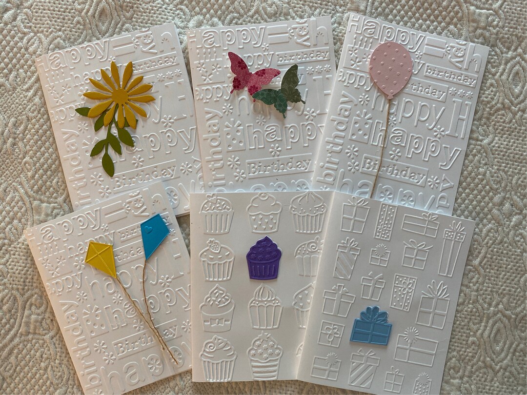 Set of 6 Minimalist Birthday Cards. Cards With Flowers, Cards With ...