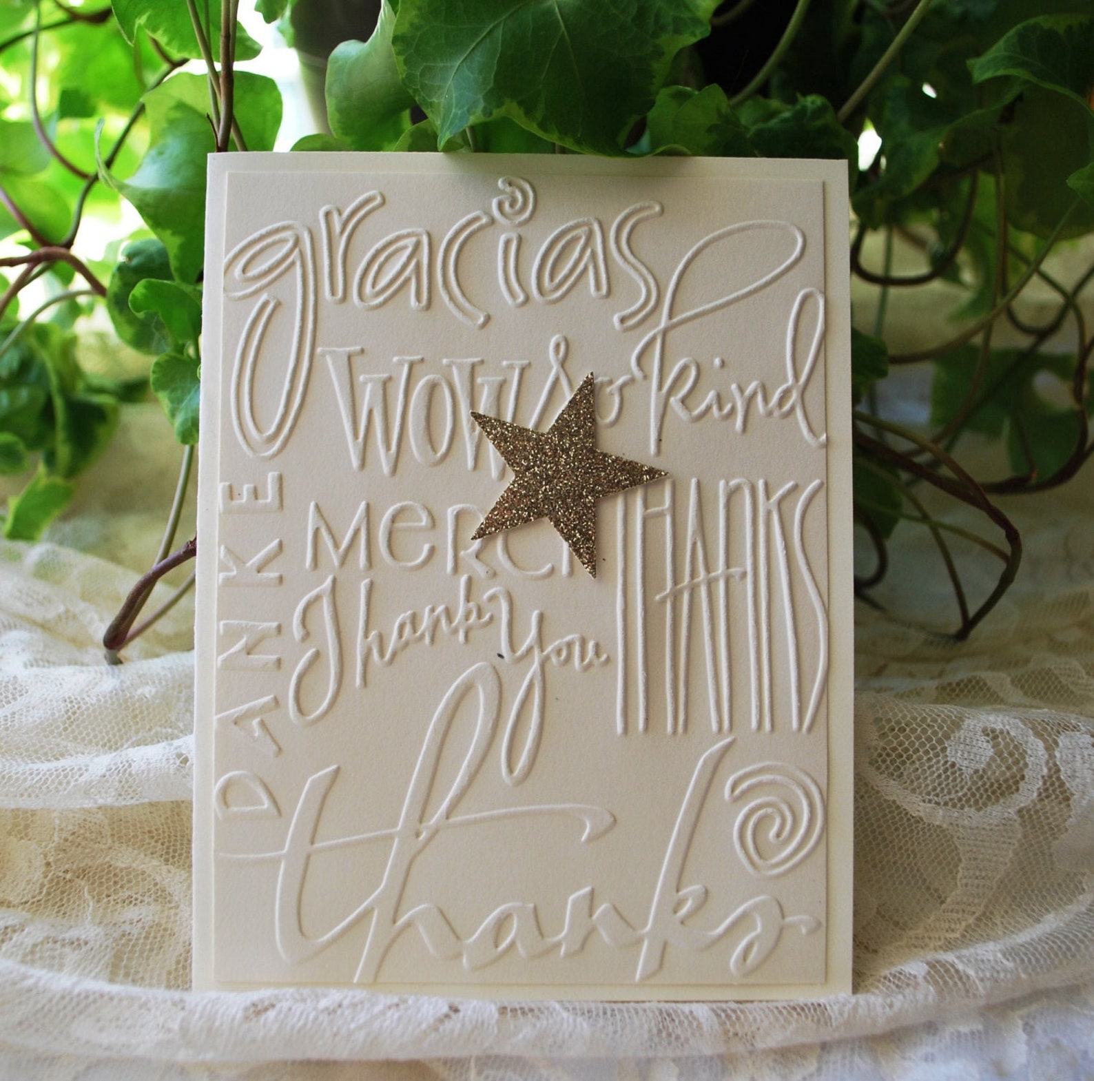 Handmade Greeting Card: Gracias Card Thank You Card Merci - Etsy