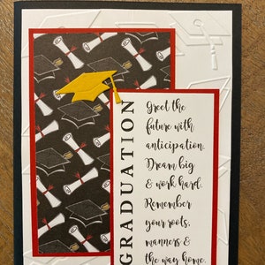 Greeting Card Handmade an OOAK Graduation Card, High School Grad ...