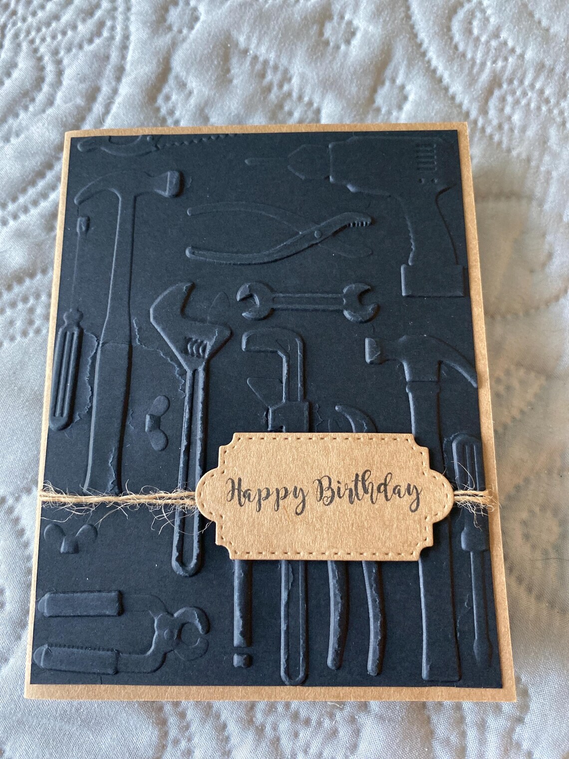 Handmade Handyman Birthday Card: Tools Embossed Card - Etsy