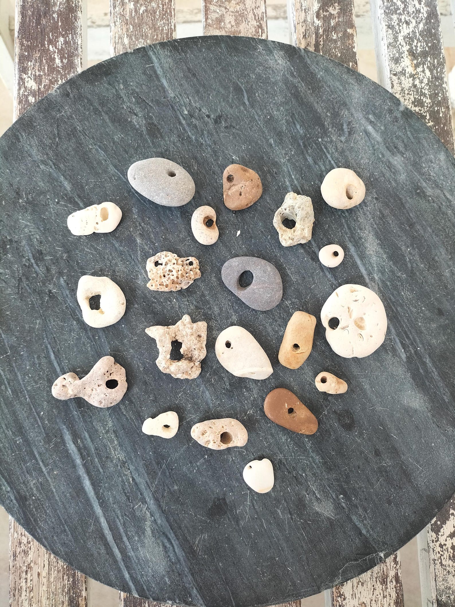 Set of 20 Small Hag Stones, Beach Stones, Beach Stones, Beach Findings ...