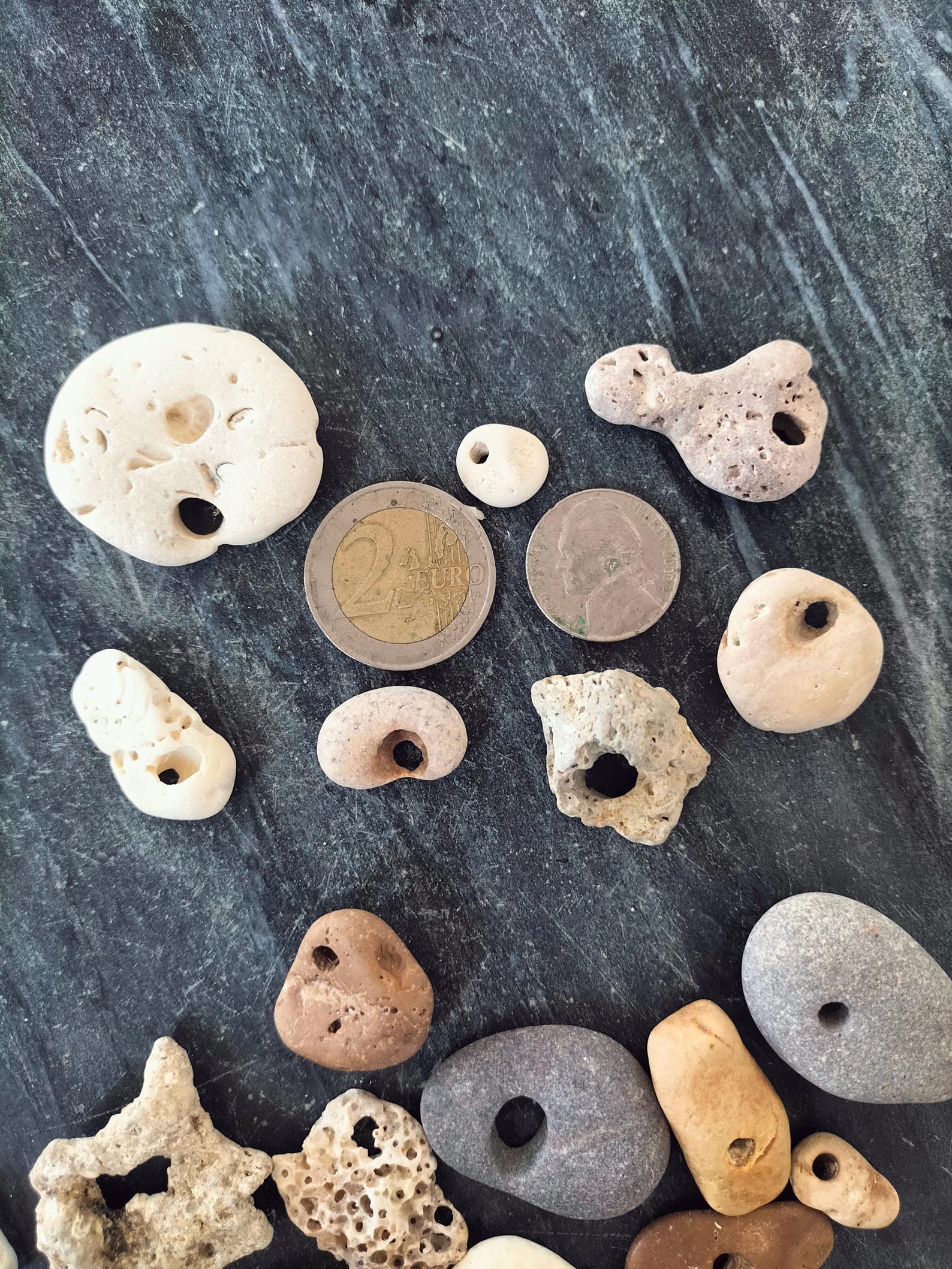 Set of 20 Small Hag Stones, Beach Stones, Beach Stones, Beach Findings ...
