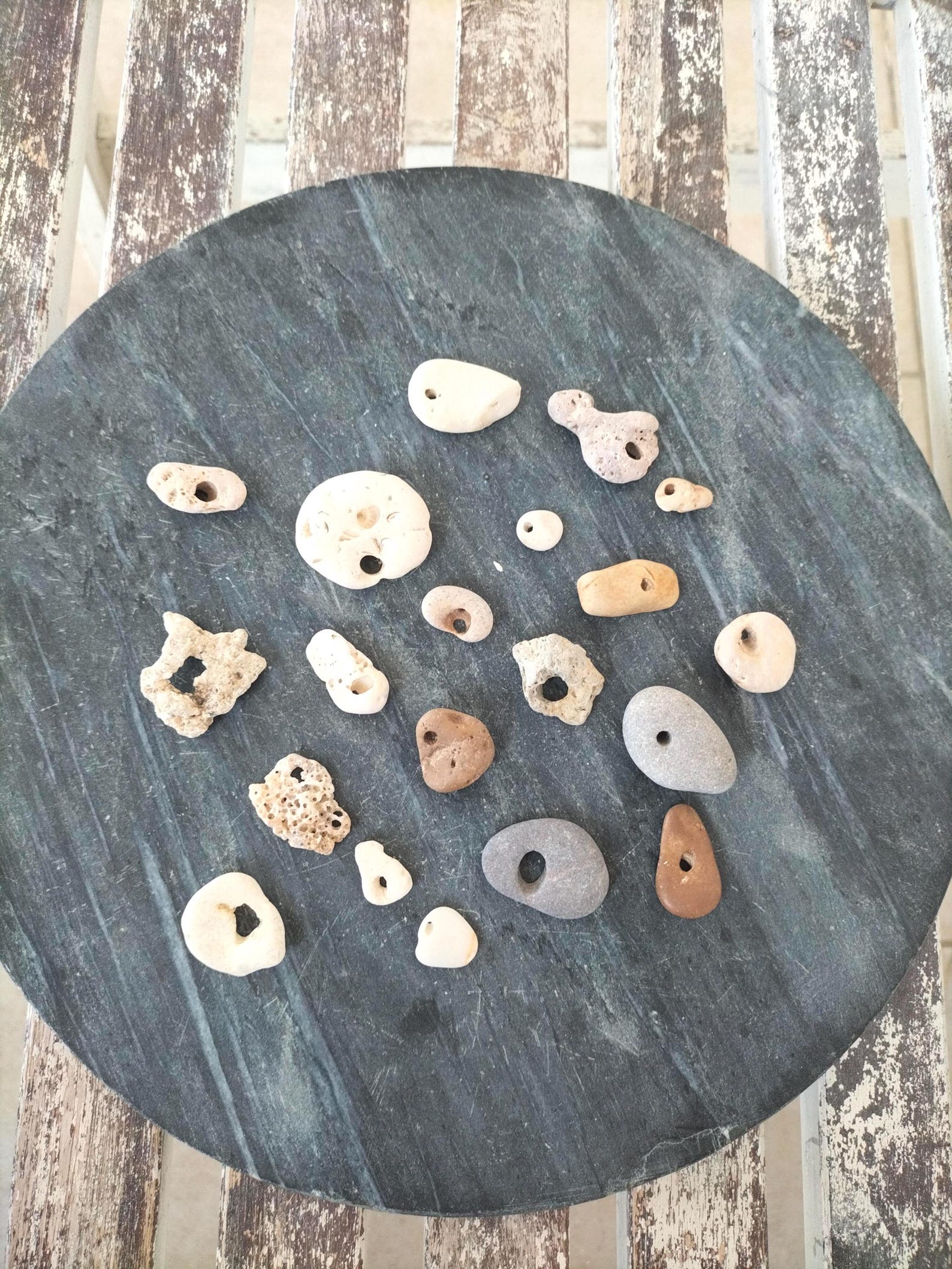 Set of 20 Small Hag Stones, Beach Stones, Beach Stones, Beach Findings ...