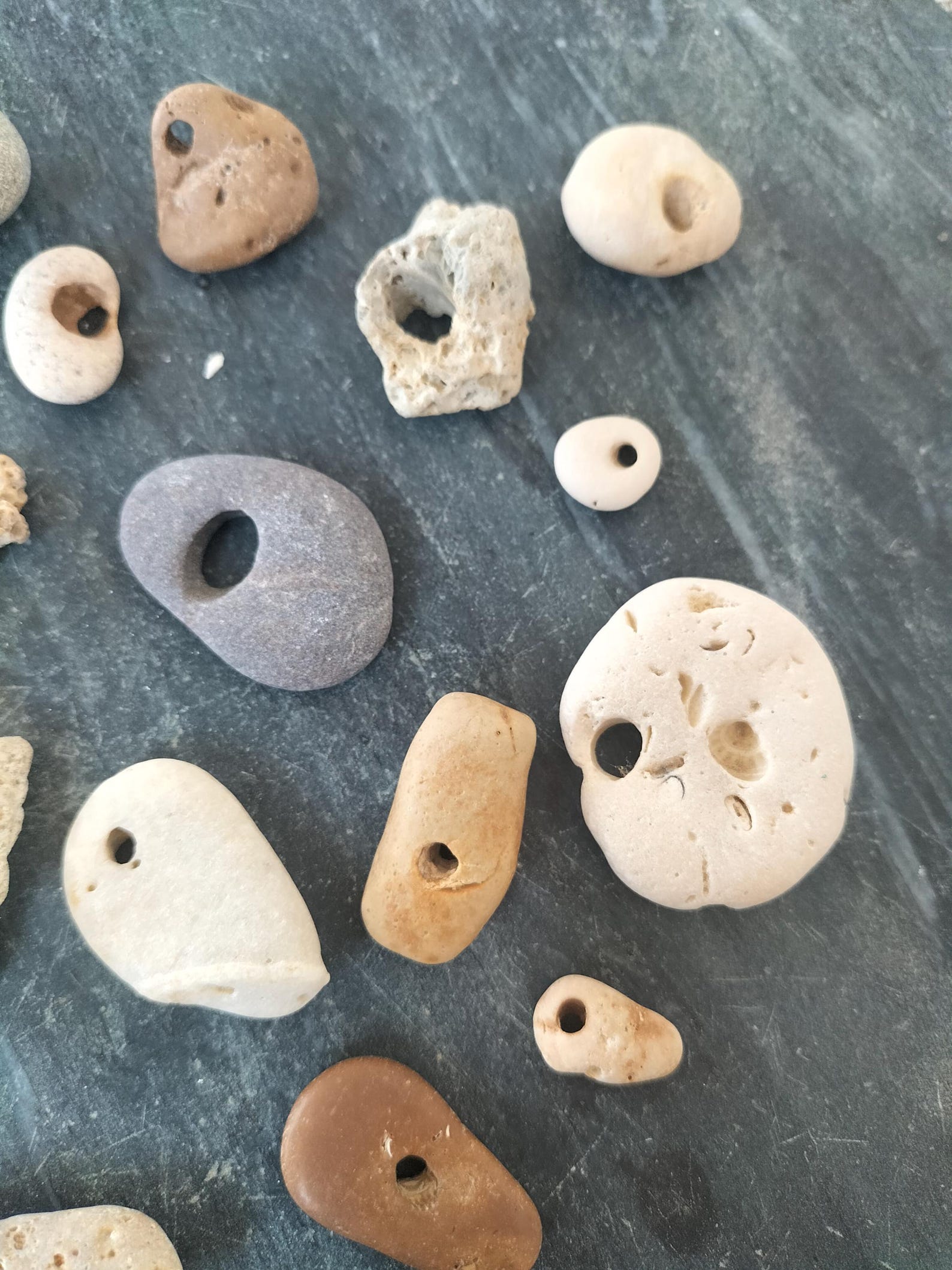 Set of 20 Small Hag Stones, Beach Stones, Beach Stones, Beach Findings ...