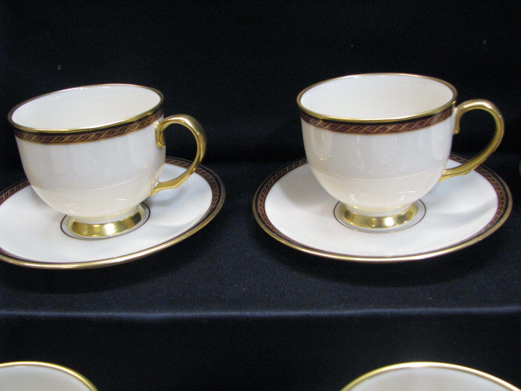 Vintage Rare Lenox Monroe Coffee/tea Cups & Saucers-a842 - Etsy