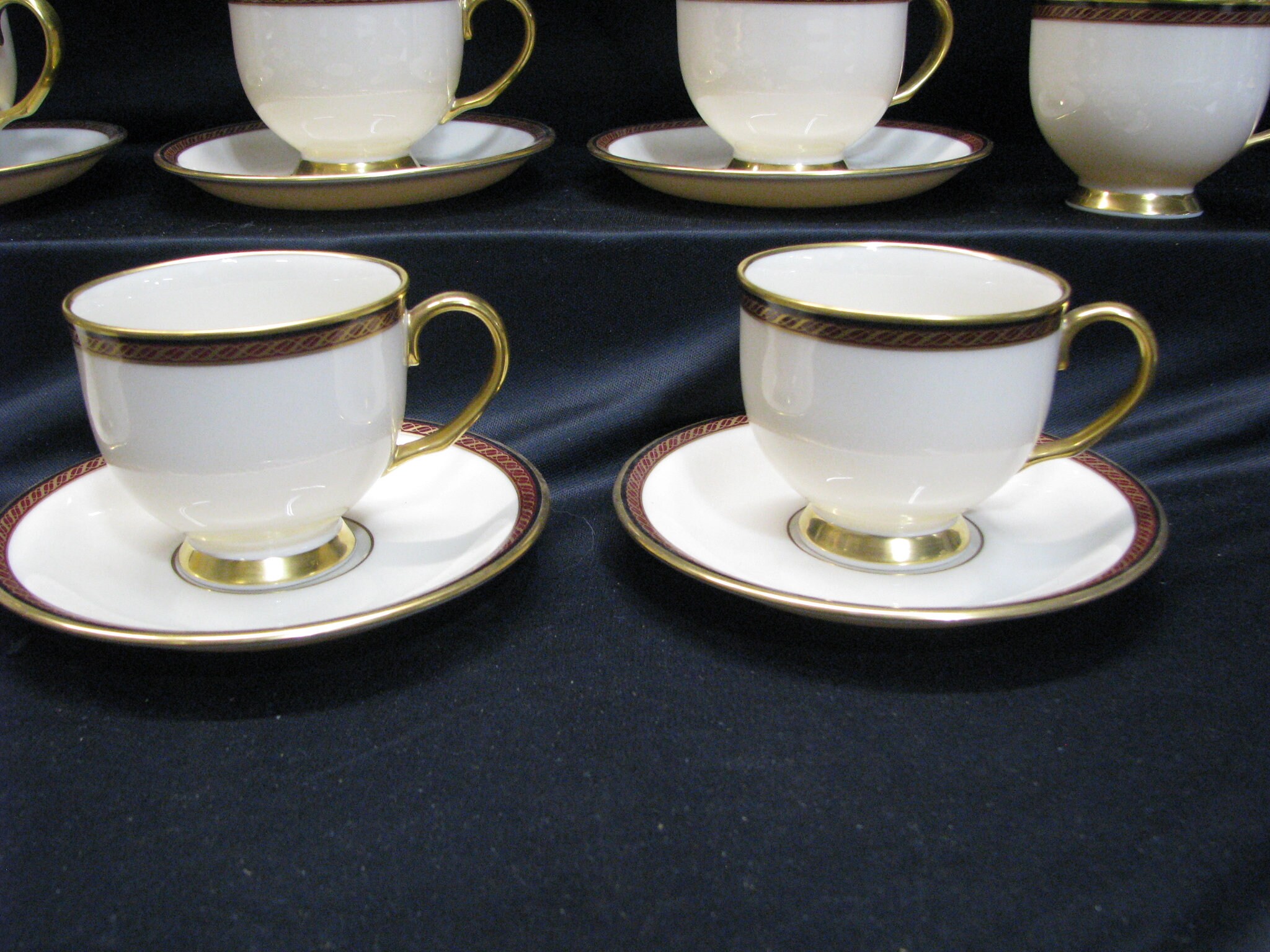 Vintage Rare Lenox Monroe Coffee/tea Cups & Saucers-a842 - Etsy