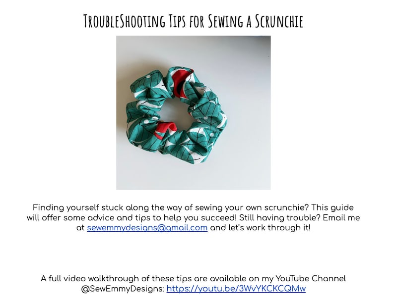 How to Sew a Scrunchie PDF Pattern | PDF DIY Scrunchie ...