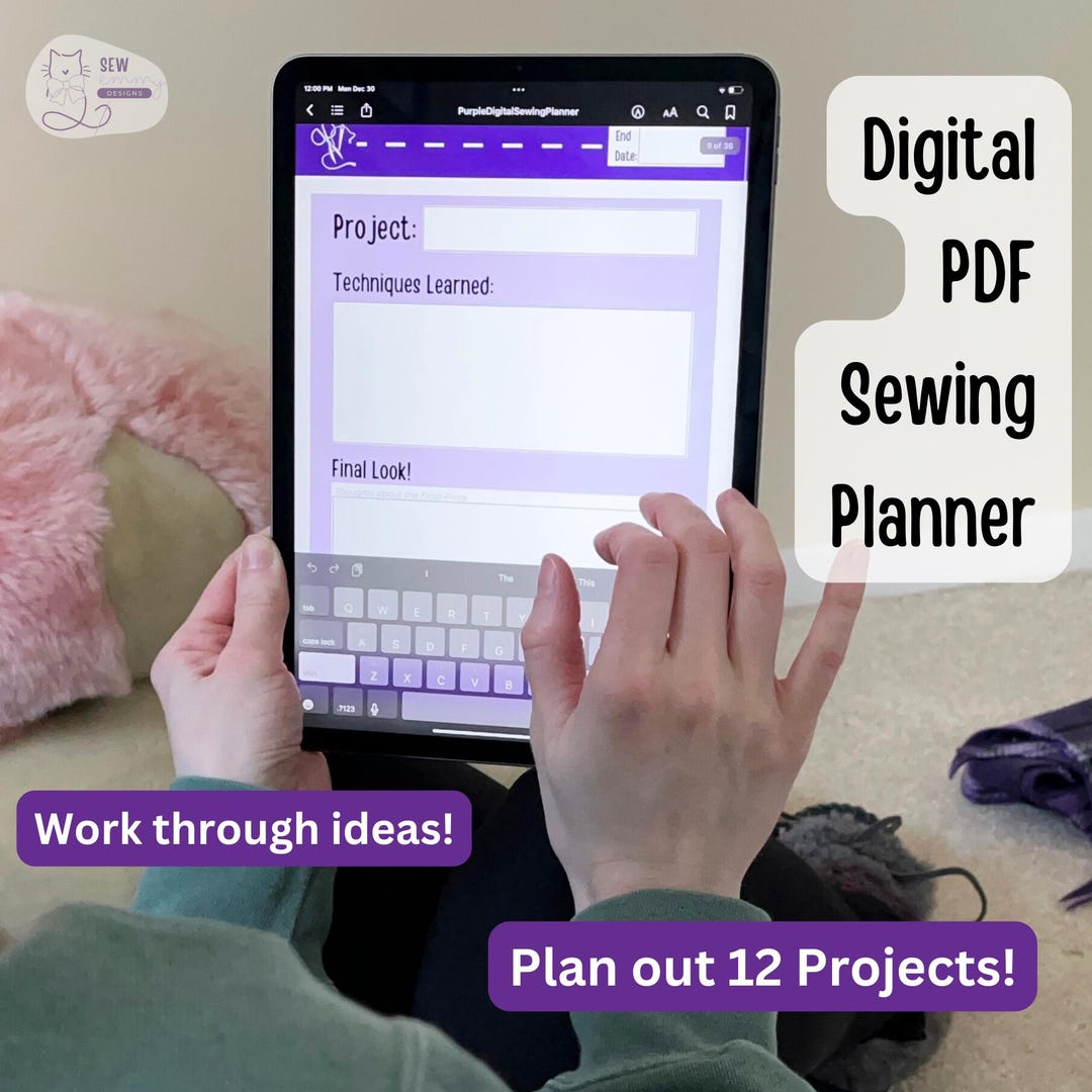 Digital PDF Sewing Planner | Fillable PDF Planner and Tablet Options ...
