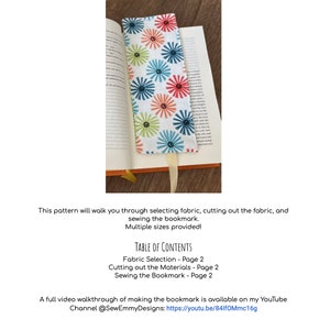 How to Sew a Fabric Bookmark PDF Pattern | PDF Sewing a Bookmark Guide ...